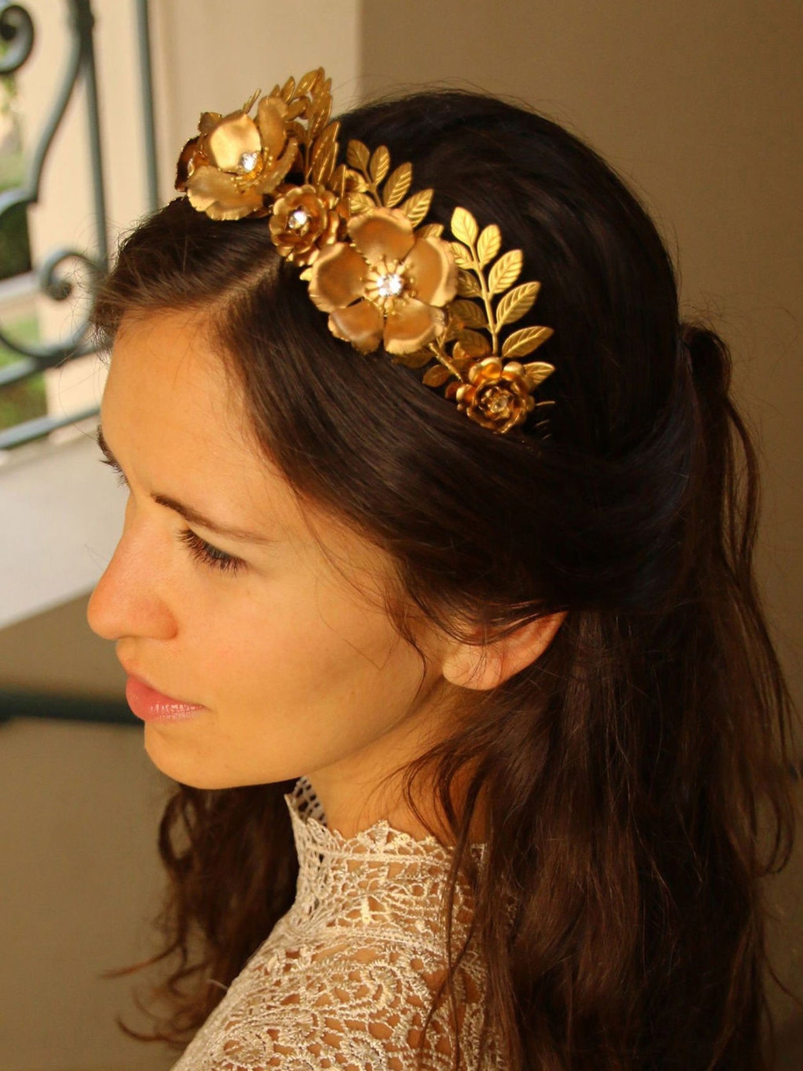 Gold Wedding Tiara Gold Leaf Tiara Gold Bridal Tiara | Etsy