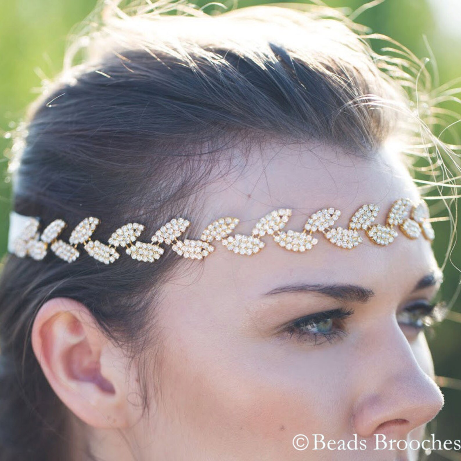 Rose Gold Headband,rose Gold Leaf Headband,grecian Headpiece,rose Gold ...