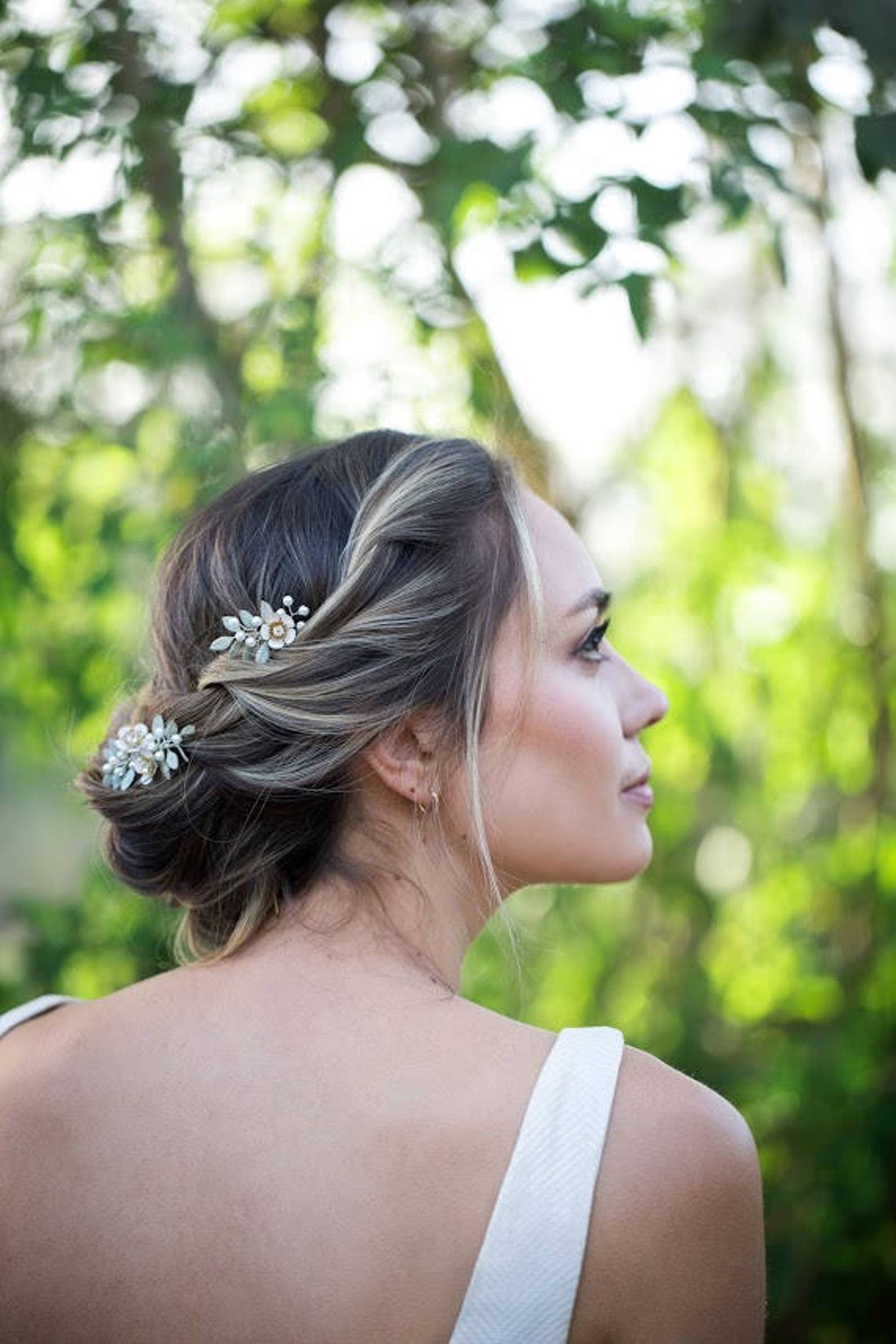 Leaf and Flower Hair Comb Hand Painted Bridal Hair Comb - Etsy