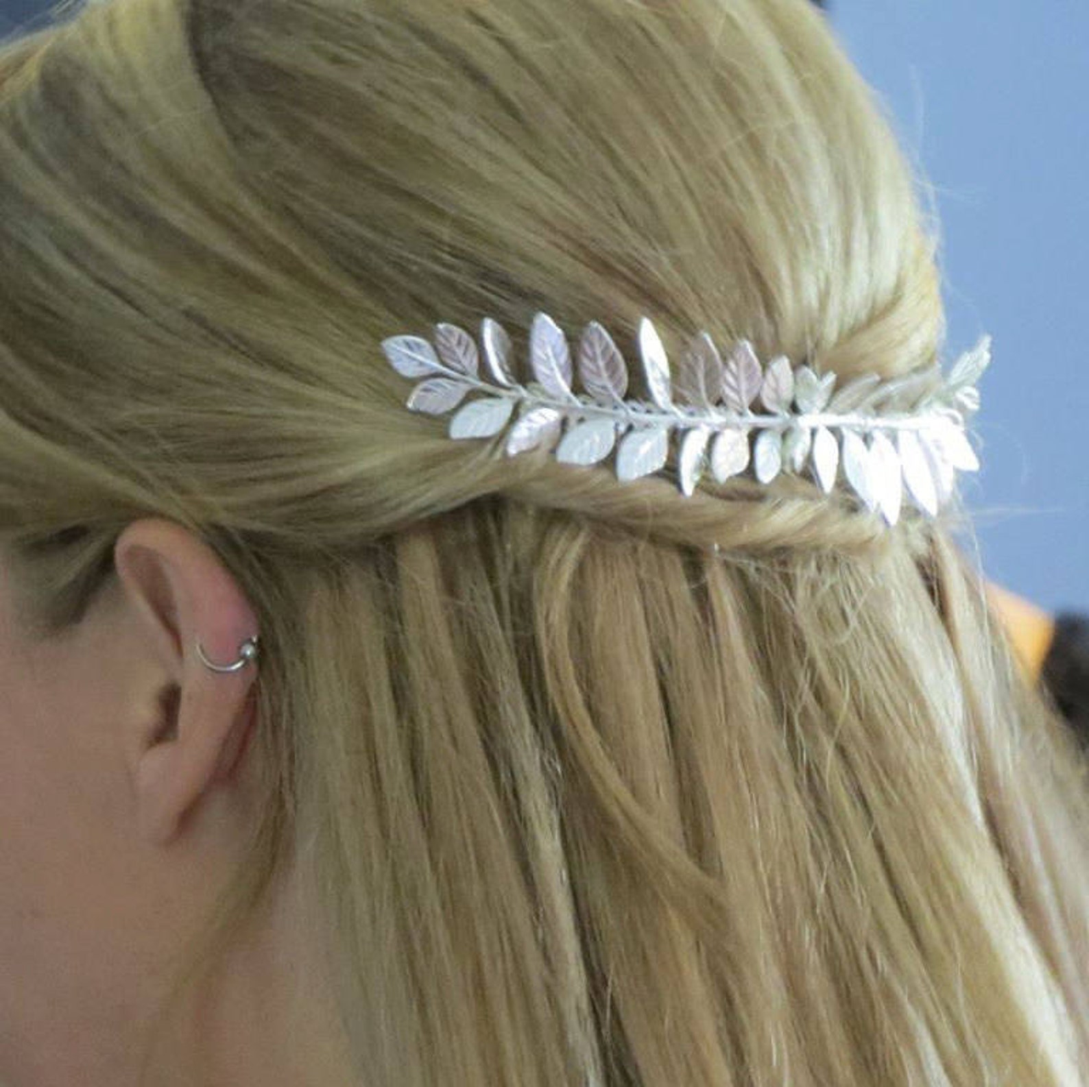 Large Silver Leaf Hair Combsilver Hair Combleaf Hair - Etsy