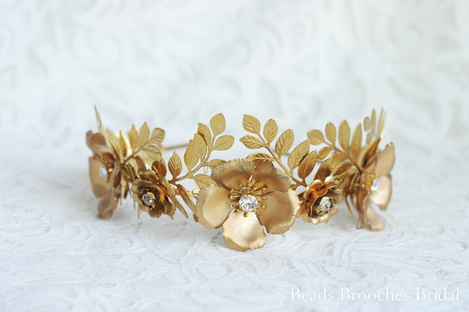 Gold Wedding Tiara Gold Leaf Tiara Gold Bridal Tiara | Etsy