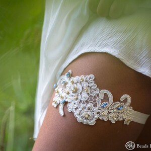 Vintage Style Ivory Lace Wedding Garter,ivory Lace Garter With ...