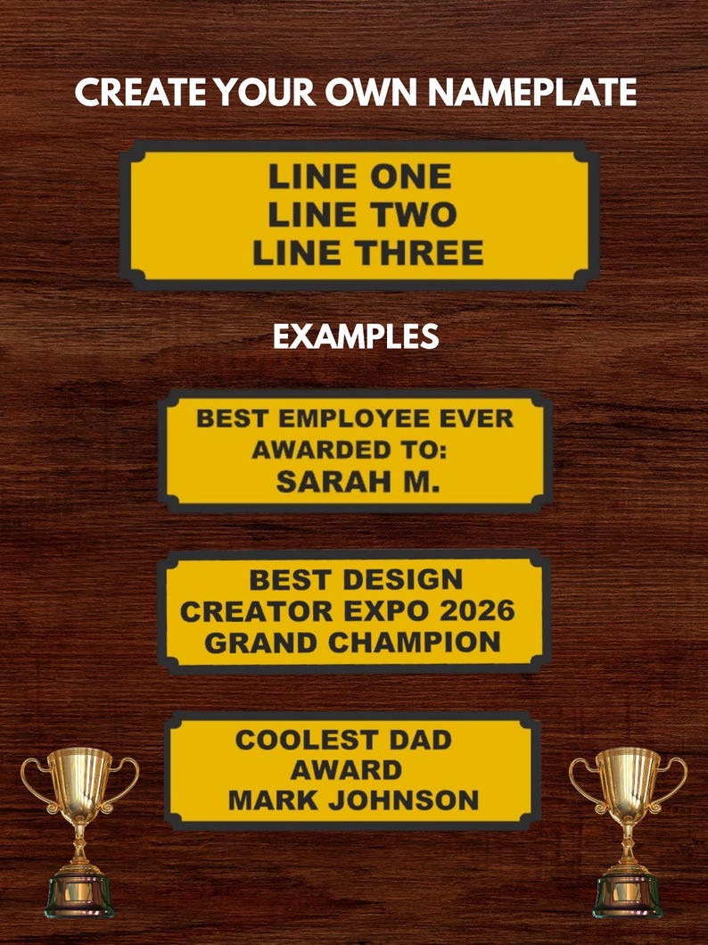 3D Printed Articulated Trophy | Customizable Nameplate Desk Toy, Award ...