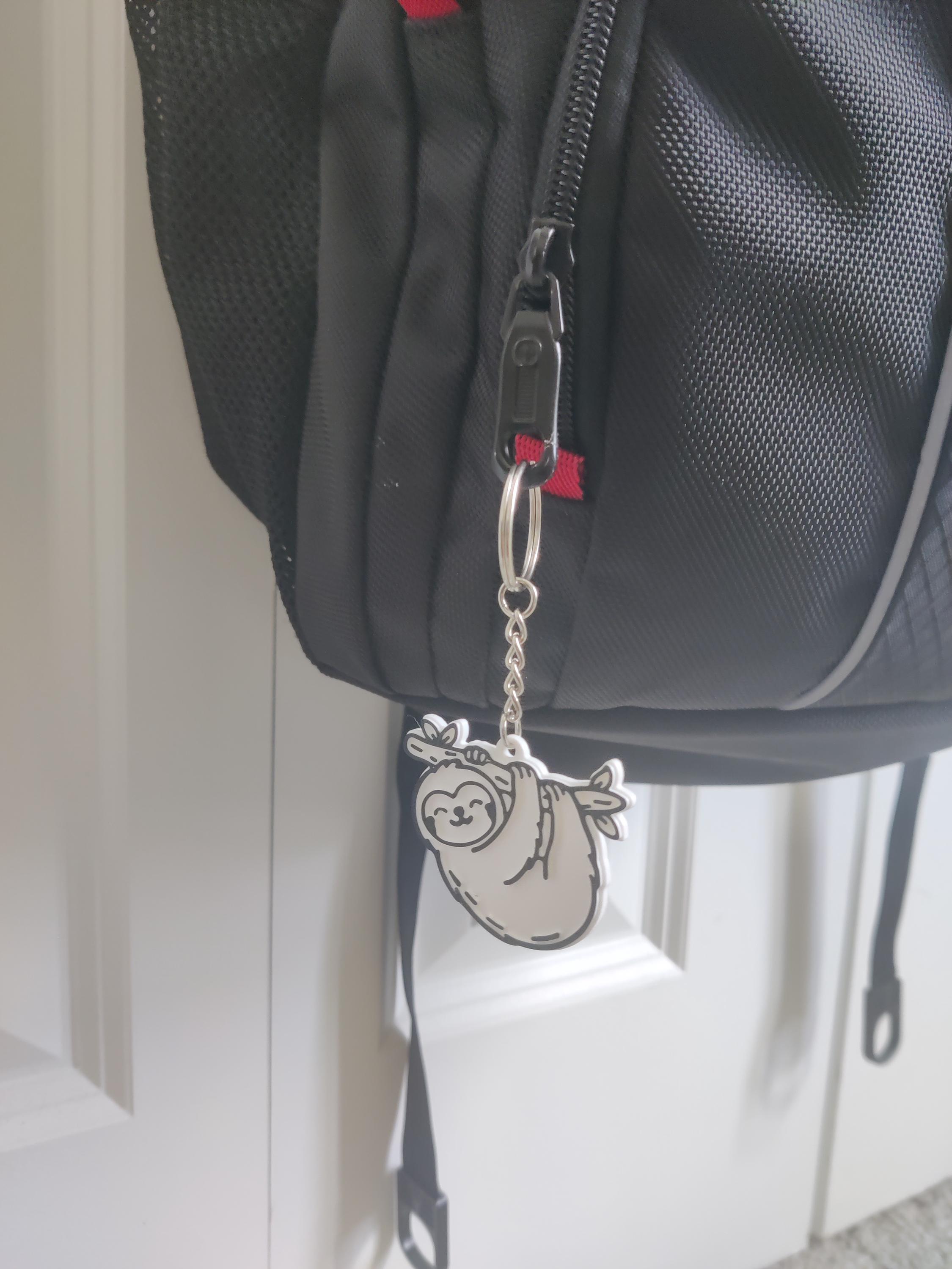 3D Printed Sloth Keychain, Black and White Animal Bag Charm, PLA ...