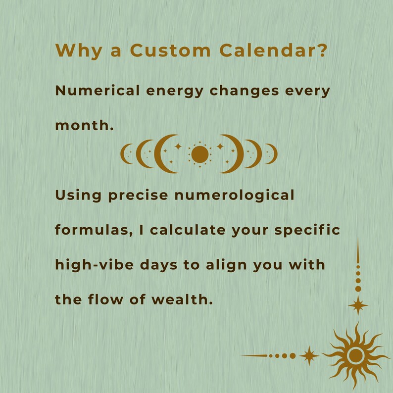 Personalized June Money Calendar With Wealth Code, Custom Numerology ...