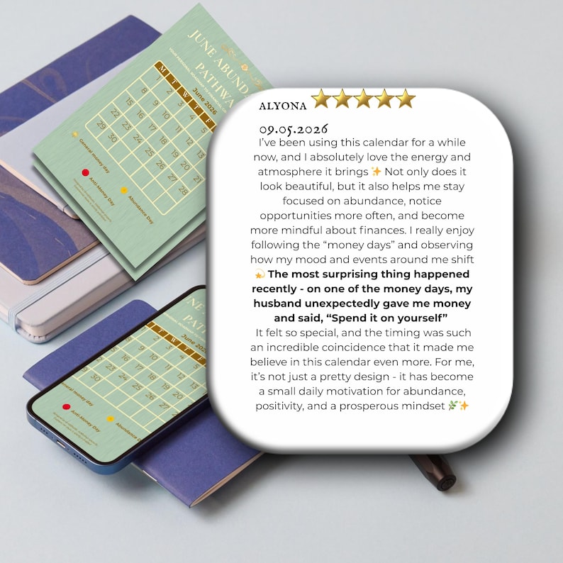 Personalized June Money Calendar With Wealth Code, Custom Numerology ...