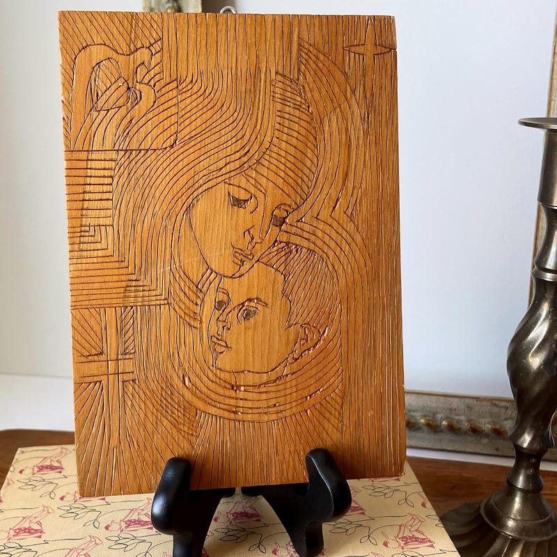 Carved Madonna Plaque - Etsy