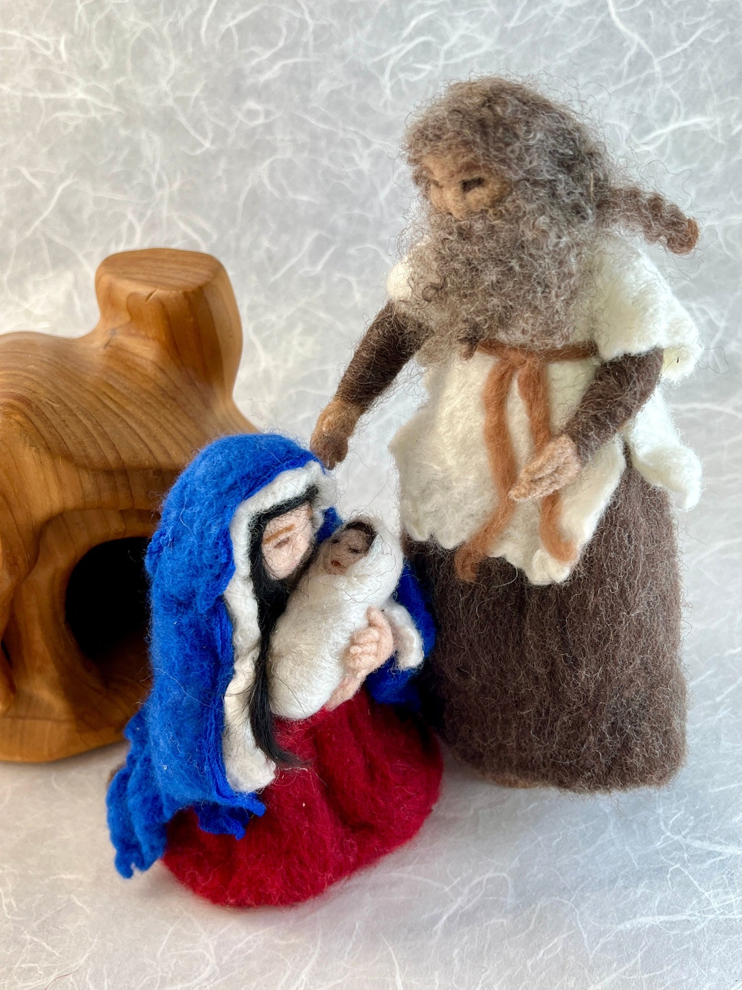 Nativity Mary, Joseph, Infant Jesus Needle-felted, Creche - Etsy
