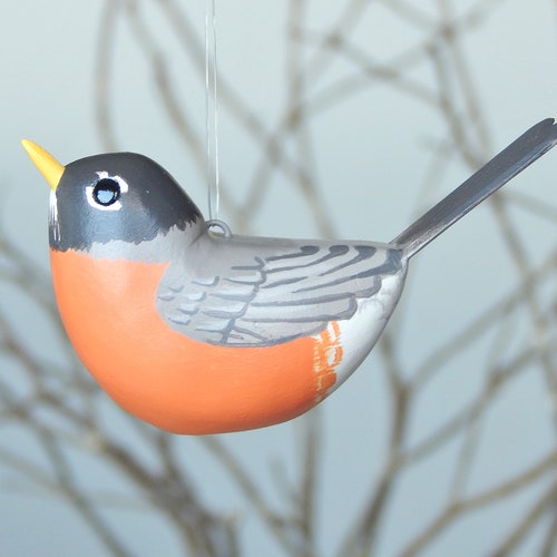 Bird Robin Handmade Sculpted Ornament Decoration - Etsy