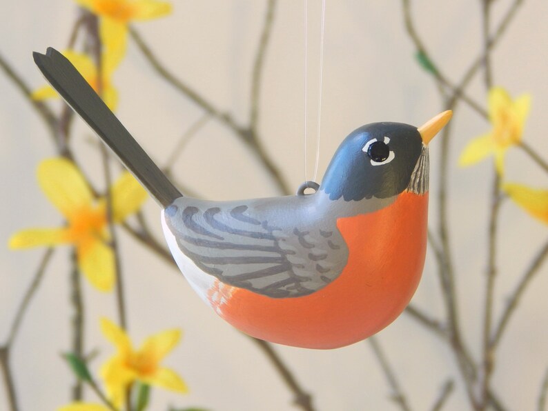 Bird Robin handmade sculpted ornament decoration | Etsy