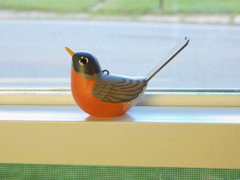 Bird Robin handmade sculpted ornament decoration | Etsy