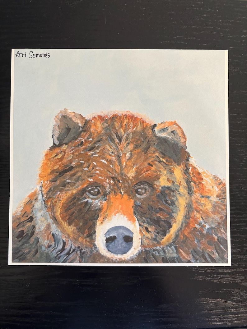 Brown Bear Acrylic Painting Print – Wildlife Wall Art - Etsy