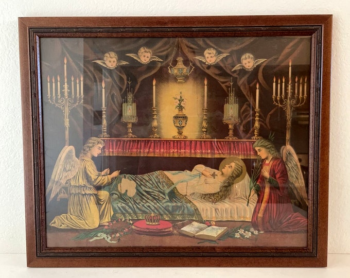 Vintage Holy Grave of Mary Lithograph No. 530 Framed Religious Print ...