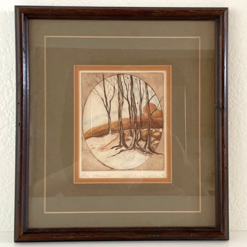 Hand Colored Etching - Etsy