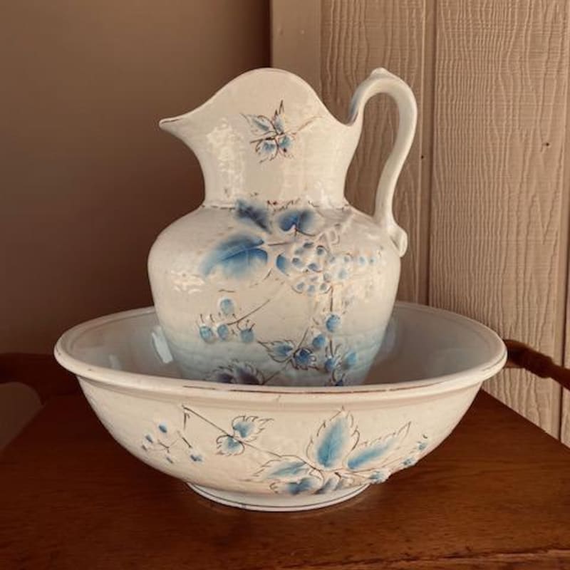 Antique Wash Basin and Pitcher - Etsy