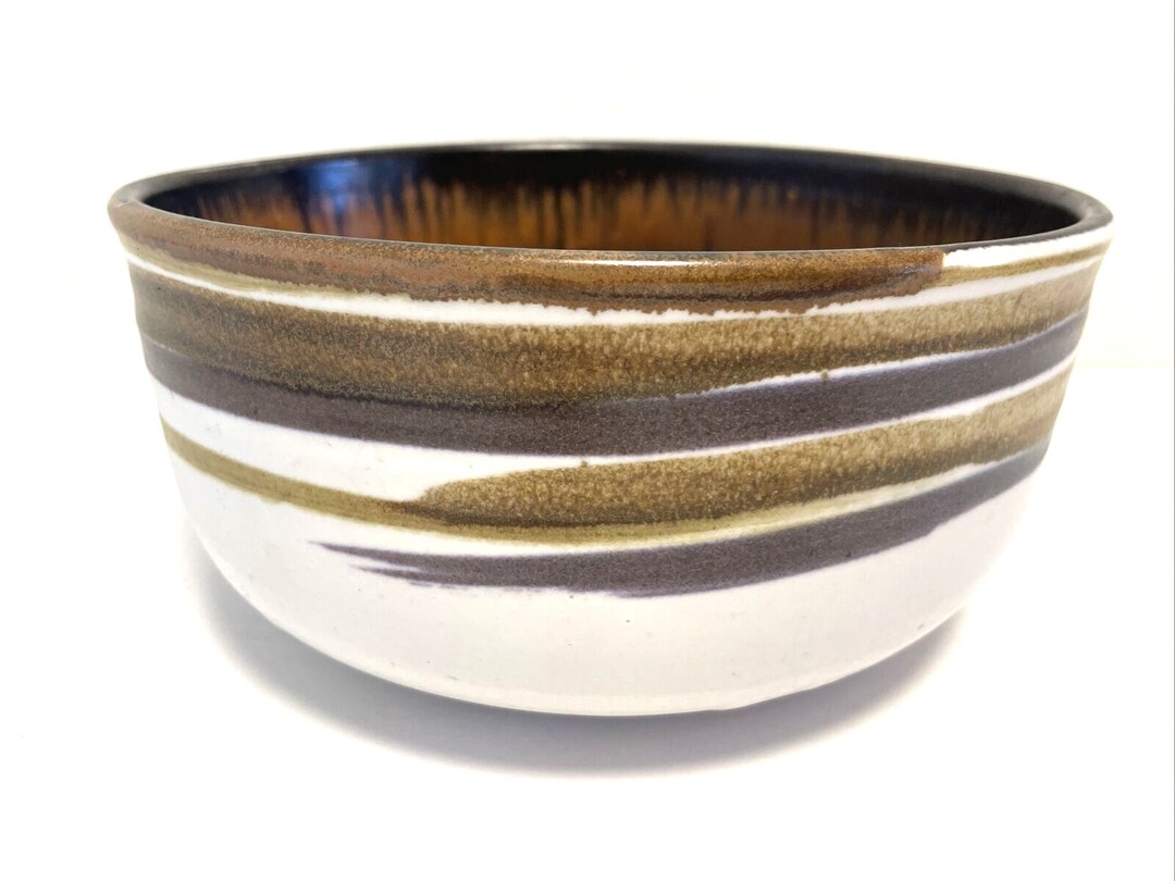 Vintage Hand Thrown Studio Art Pottery Bowl / Dish 7.5" Mid Century M ...