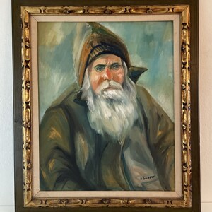 Vintage Mid Century Post Modern Impressionist Portrait Painting 32x38 ...