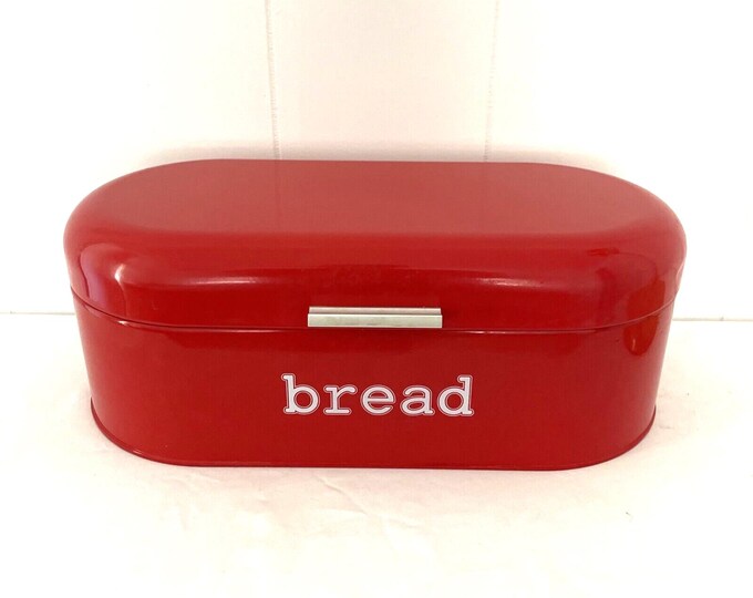 Retro Red Metal Bread Box Kitchen Storage Container - Etsy