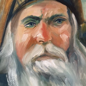 Vintage Mid Century Post Modern Impressionist Portrait Painting 32x38 ...