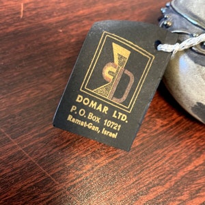 Vintage DOMAR Vase Israel Hand Blown Decorated 2.25” Tall W Tag ...