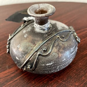 Vintage DOMAR Vase Israel Hand Blown Decorated 2.25” Tall W Tag ...