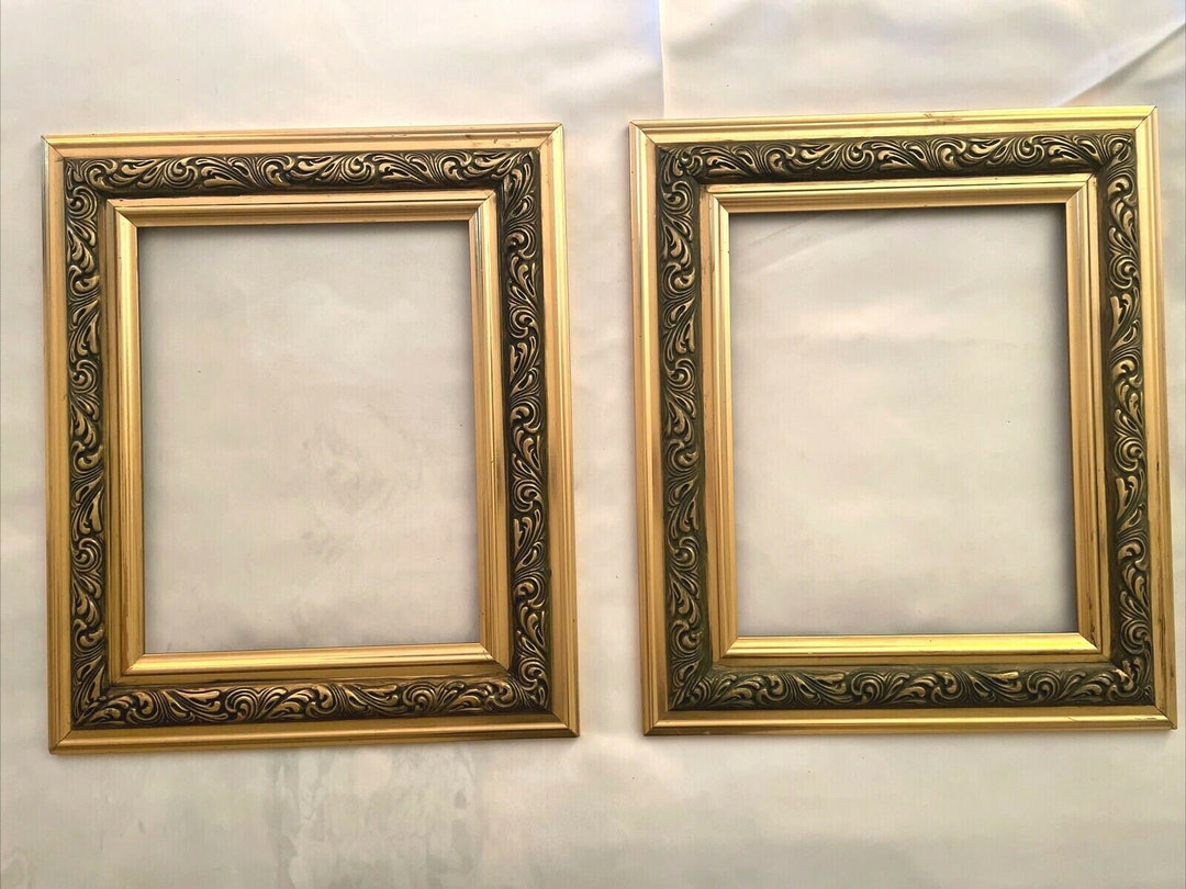 Pair Gold Gilt Picture Frames 11x14" Window - Etsy