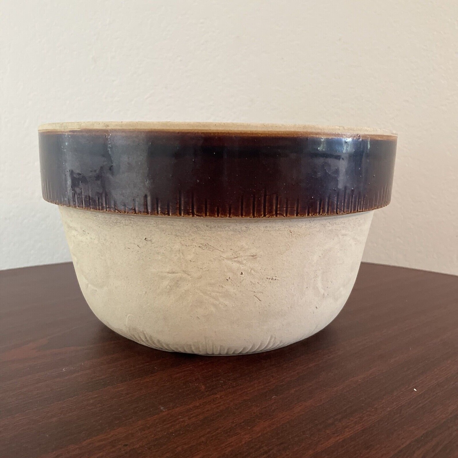 Cook-rite Hearth Bowl Vintage 2- Tone Brown Heavy Crock Bowl 10x6 ...