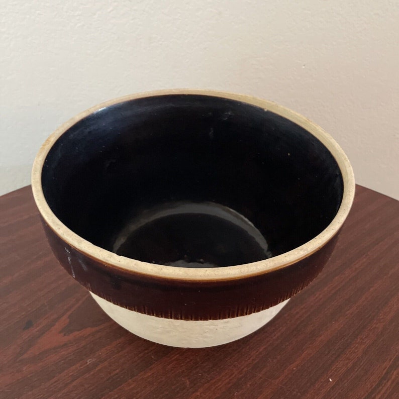 Cook-rite Hearth Bowl Vintage 2- Tone Brown Heavy Crock Bowl 10x6 ...