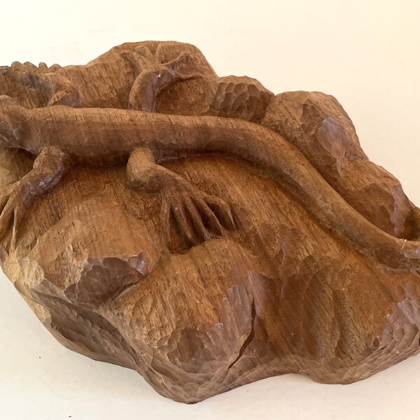 Carved Wood Lizard - Etsy