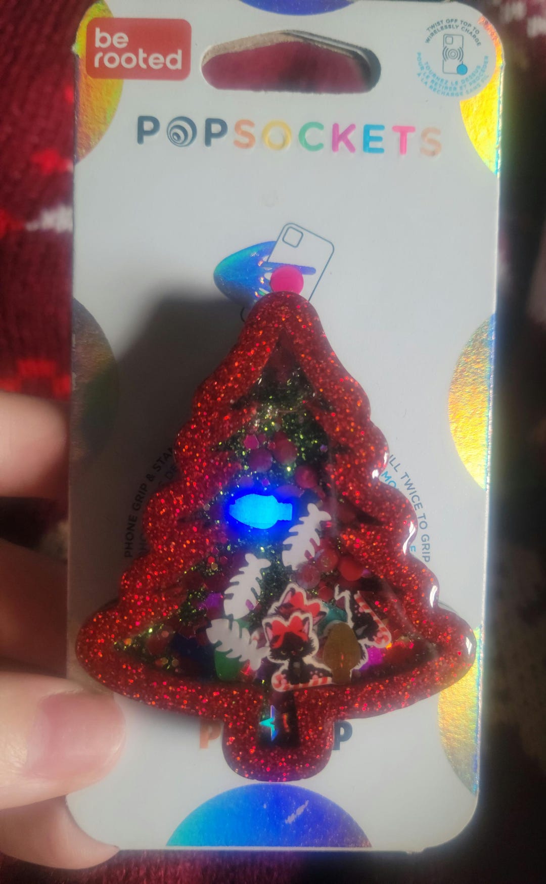 Cute Cat in Christmas Tree Phone Grippy or Badgereel - Etsy
