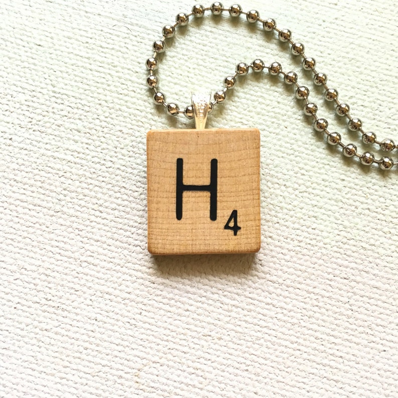 Vintage 1953 Scrabble Tile Pendant Necklace Letter H - Etsy