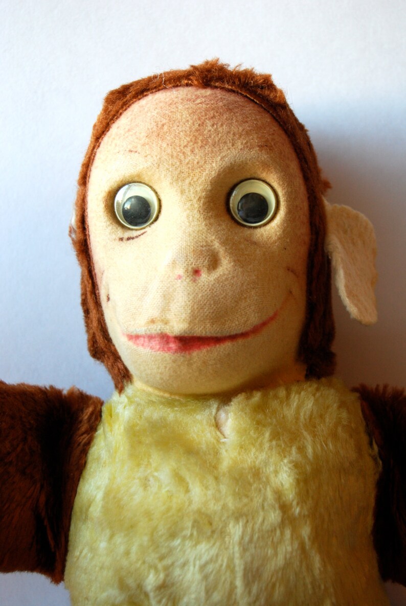 Vintage Stuffed Monkey Felt Face Google Eyes Needs Some | Etsy
