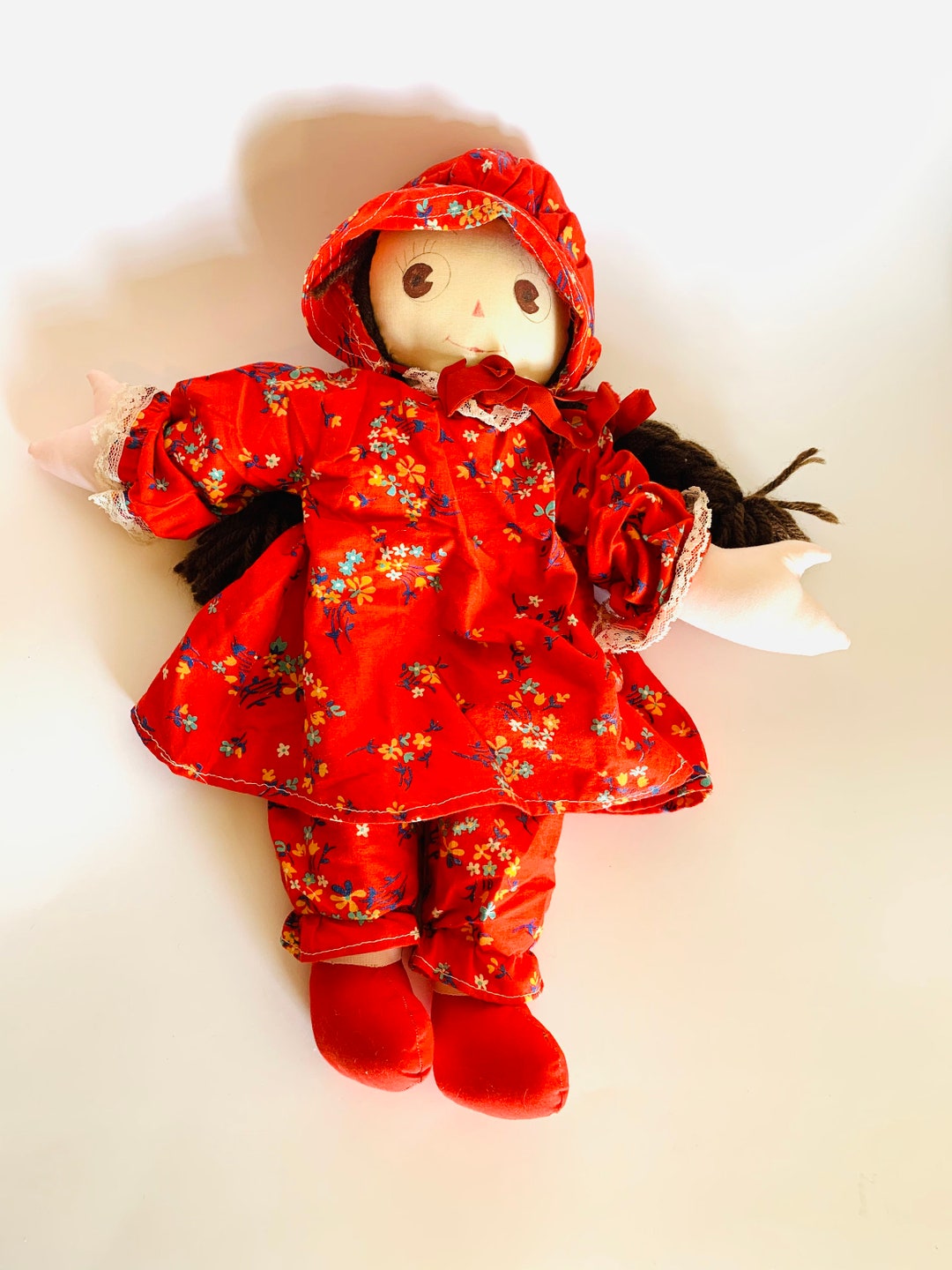 Vintage Plush Rag Doll, Handcrafted, Folk Art - Etsy.de