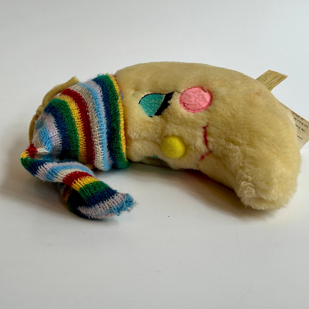 Vintage Dakin Baby Things Plush Moon With Rainbow Stocking Cap Music ...