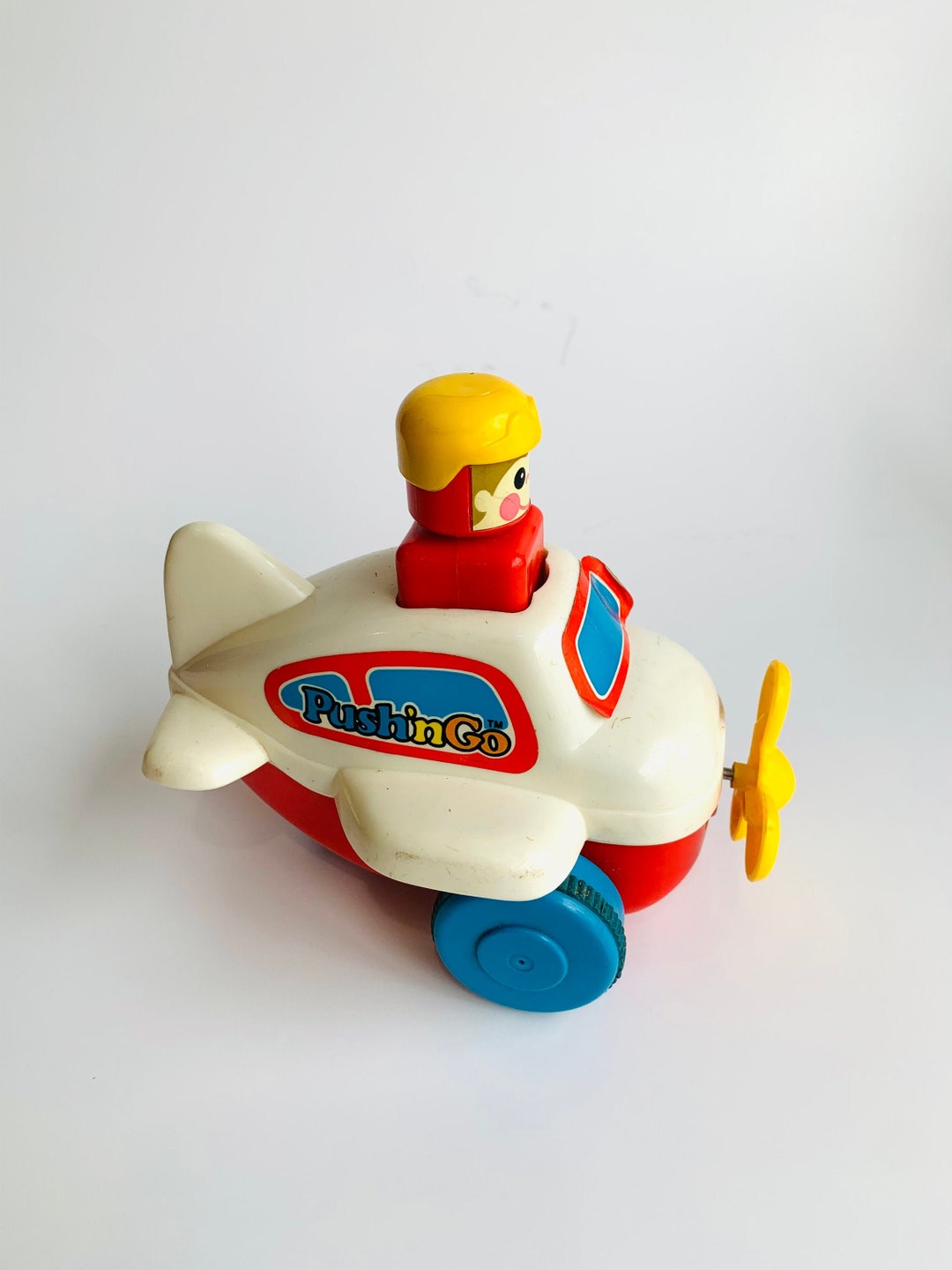 Vintage Tomy Push'ngo Plane and Pilot - Etsy