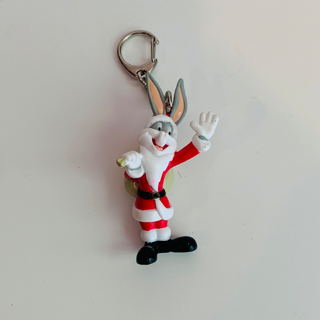 Vintage Warner Brothers Bugs Bunny Santa Key Chain - Etsy