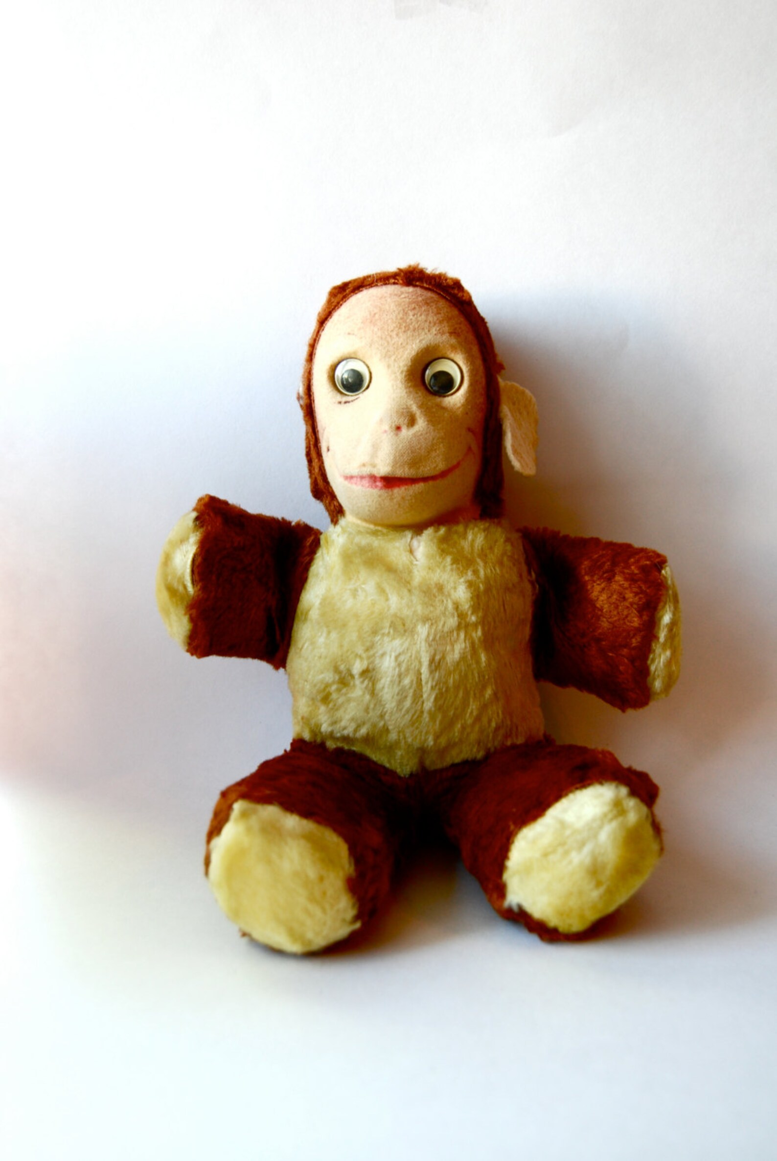 Vintage Stuffed Monkey Felt Face Google Eyes Needs Some - Etsy