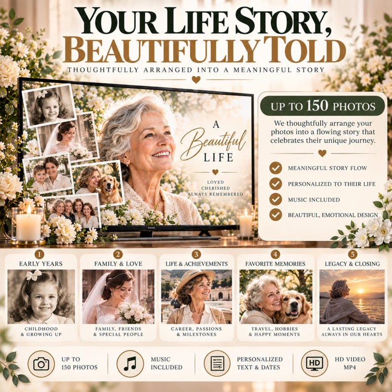 Custom Funeral Slideshow Video, Memorial Tribute, Celebration of Life ...
