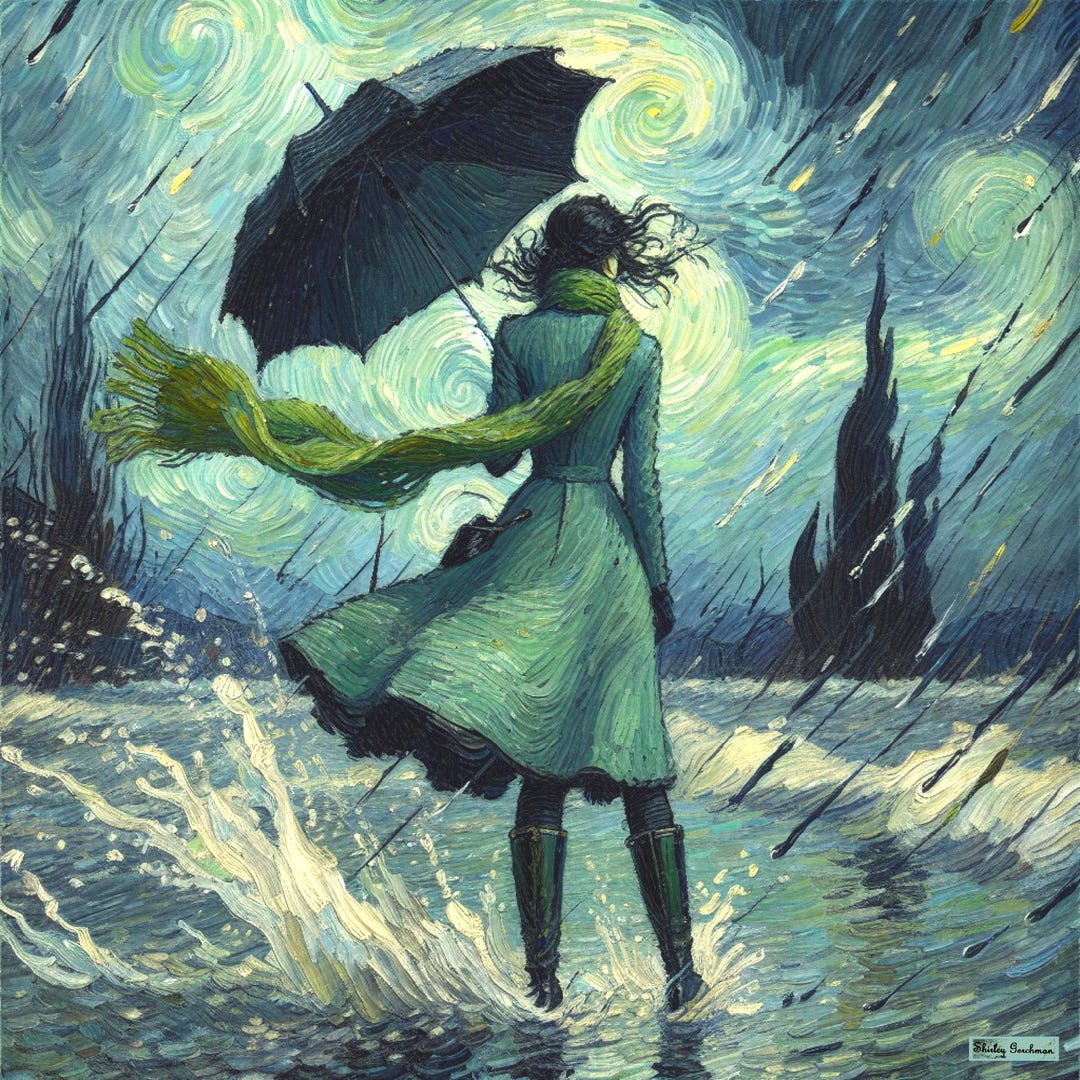Puddles, AI Generator Art, Downloadable and Printable Van Gogh Style ...