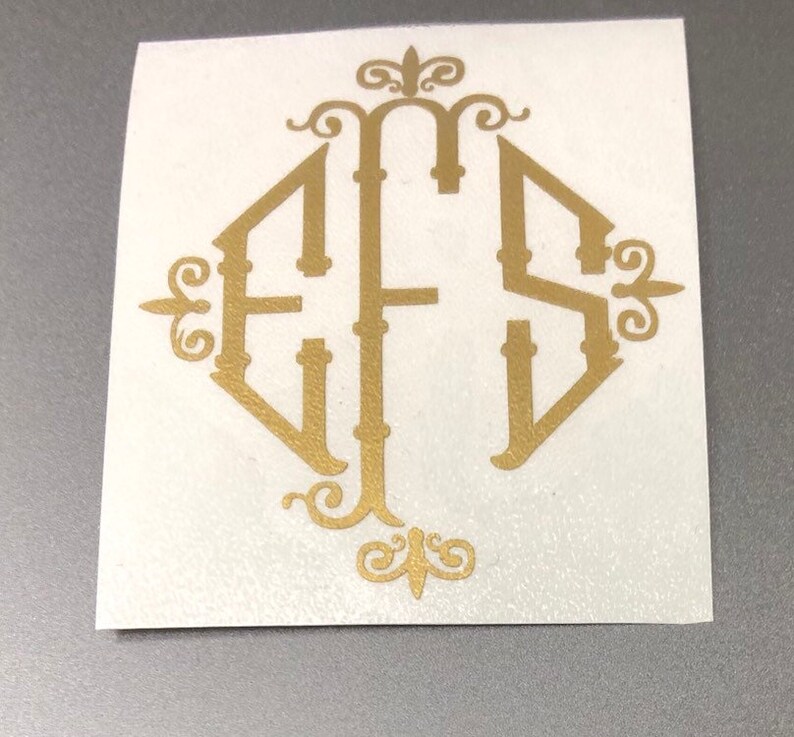 Custom Monogram Vinyl Decal Bamboo Initials Personalize - Etsy