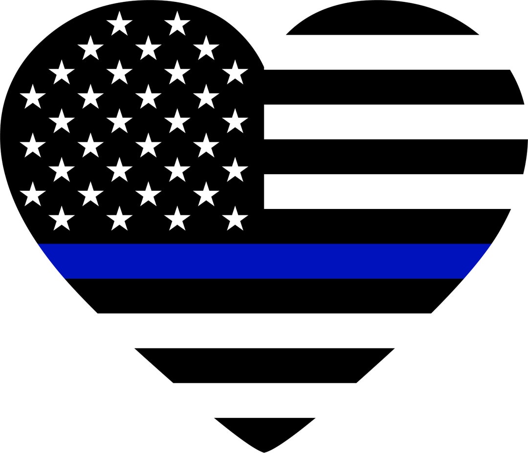 Thin Blue Line Heart Vinyl Decal- FREE SHIPPING on Eligible Orders! - Etsy
