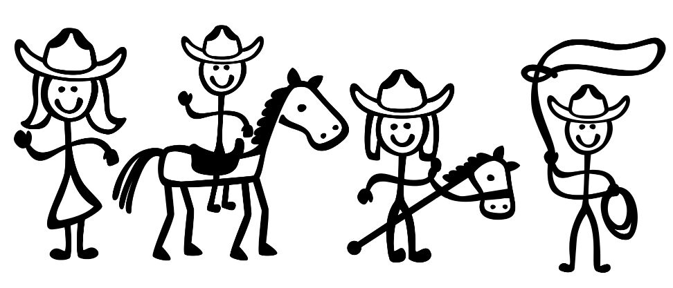 Build Your Cowboy Themed Stick Family; Western; Rodeo; Horse; Stick ...