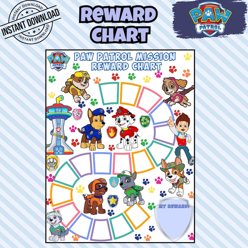 Reward Chart Printable | Kids Behavior Chart Bundle | Chore & Potty ...