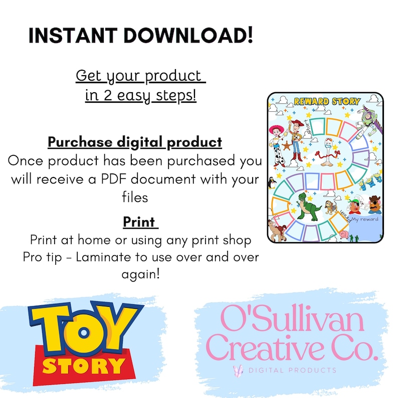 Toy Story Reward Chart Printable | Behavior, Chore, Potty Training ...