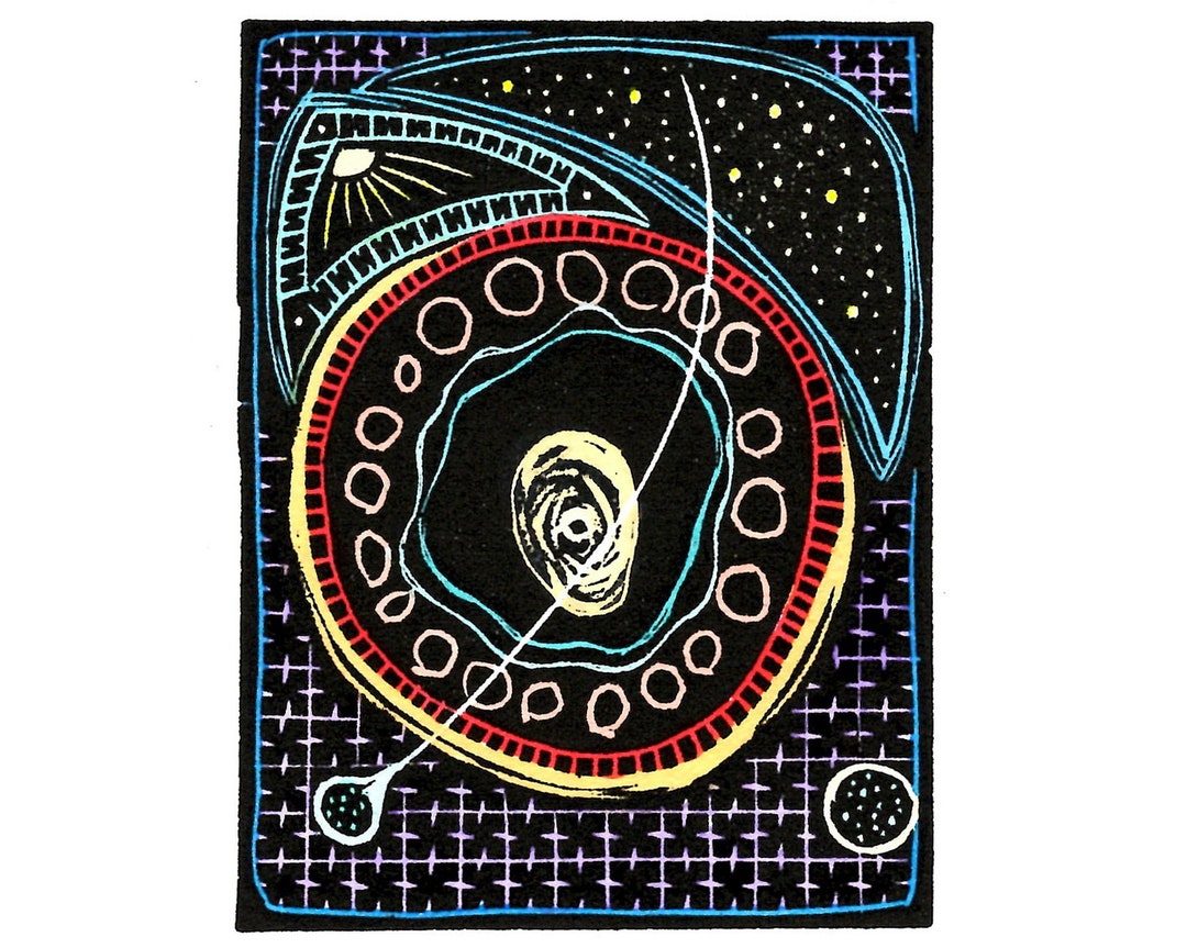 Original Linocut 2102 Abstract mars by Ken Swanson - Etsy