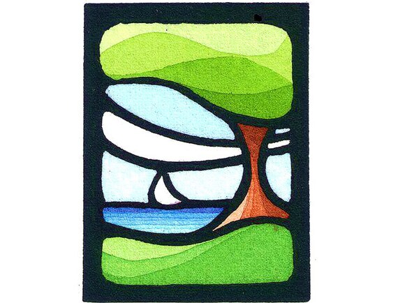 Original Linocut of Lighthouse By Ken Swanson 1451 Wall Hangings Prints ...