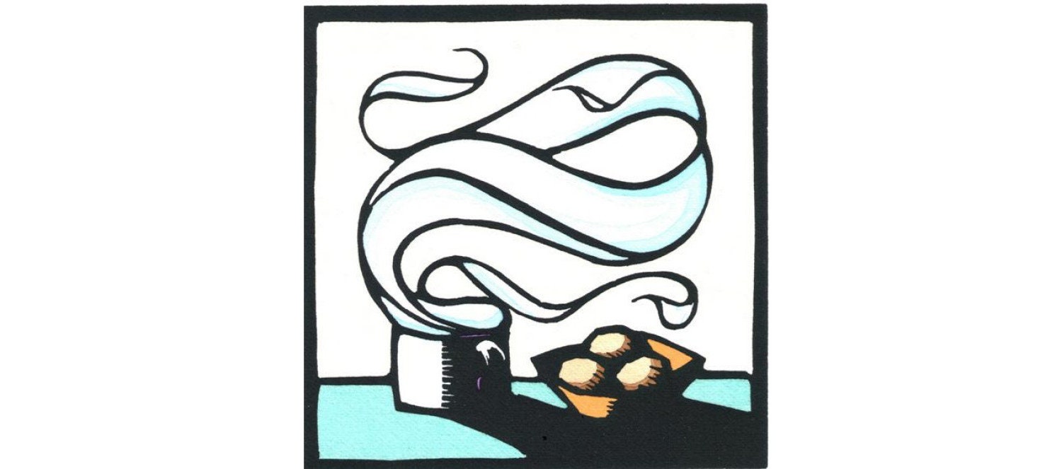 Wood & Linocut Prints Art & Collectibles of 5 Trees By Ken Swanson ...