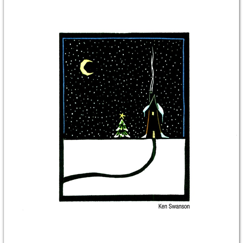 Linocut Christmas - Etsy