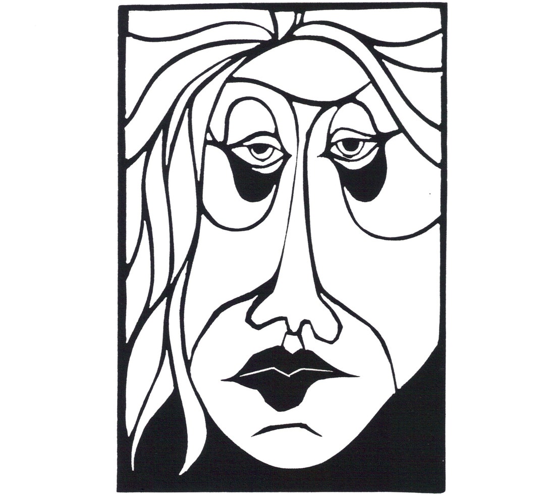 Original Linocut (0462) of Face by Ken Swanson - Etsy