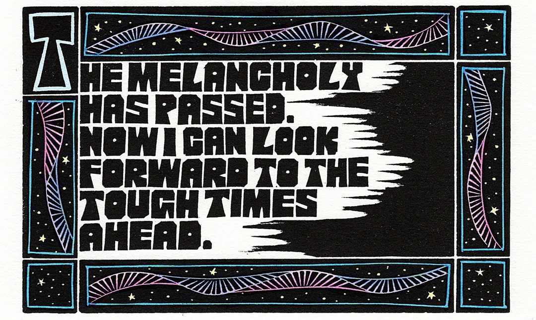 Original Linocut (2223) of a Saying by Ken Swanson - Etsy